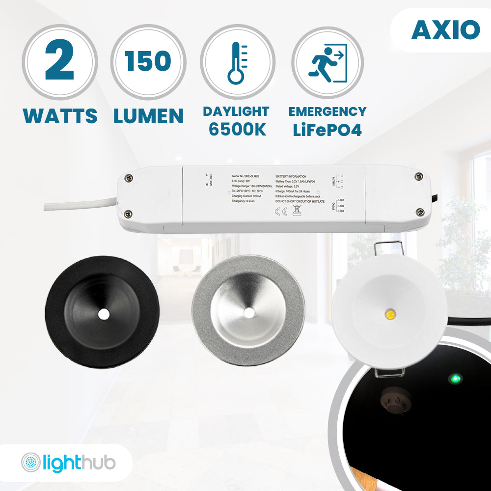 AXIO LED Mini Pin Spot Light Recessed Downlight | 3hr Emergency ...