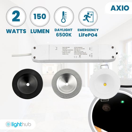 AXIO LED Mini Pin Spot Light Recessed Downlight | 3hr Emergency ...
