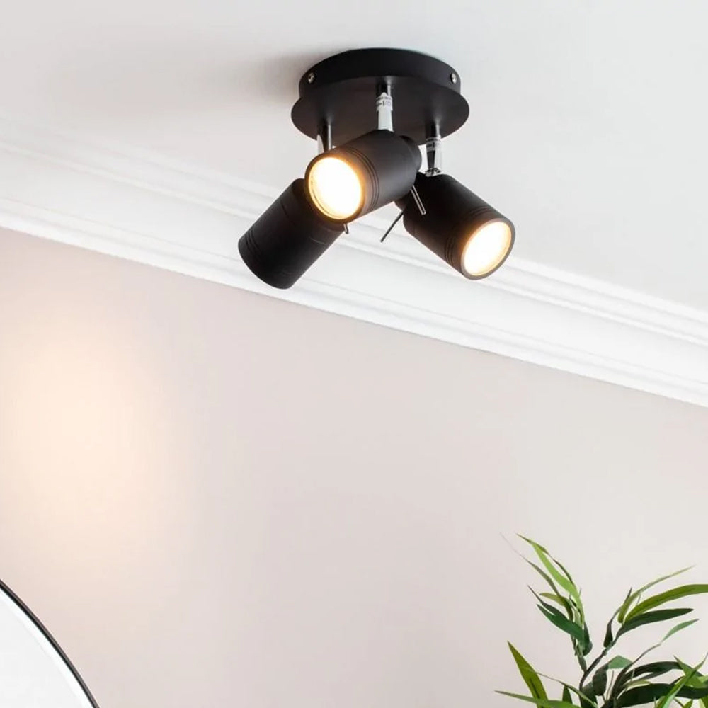 Buy IP44 GU10 Triple Ceiling Waterproof Spot Light Black | In Stock Now ...