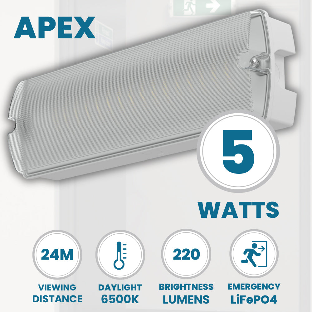 Buy 5W IP65 Emergency Fire Exit Bulkhead Light | In Stock Now– LightHub ...