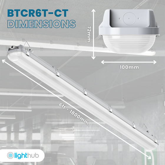 Emergency Multi Wattage & CCT 6ft IP65 LED Batten | In Stock– LightHub ...