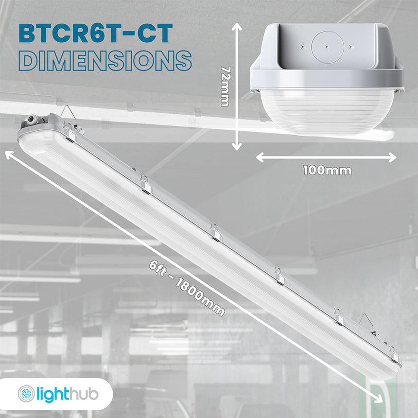 Emergency Multi Wattage & CCT 6ft IP65 LED Batten | In Stock– LightHub ...