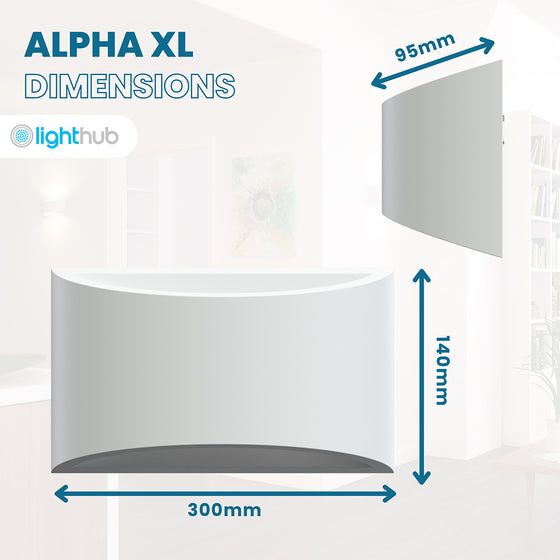ALPHA XL G9 Up Down Curved Plaster Uplighter | Up Down Light Effect ...