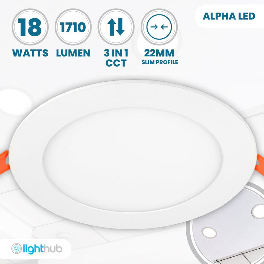 LED Slim Flat Recessed Round Downlight IP44 | Tri-Colour CCT– LightHub ...