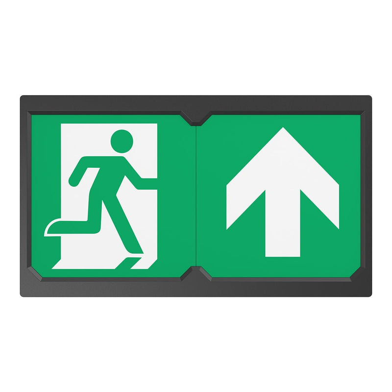 Black LED Wall Fire Exit Box Running Man Light | 3hr Emergency ...