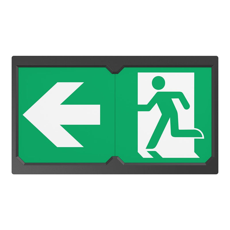 Black LED Wall Fire Exit Box Running Man Light | 3hr Emergency ...