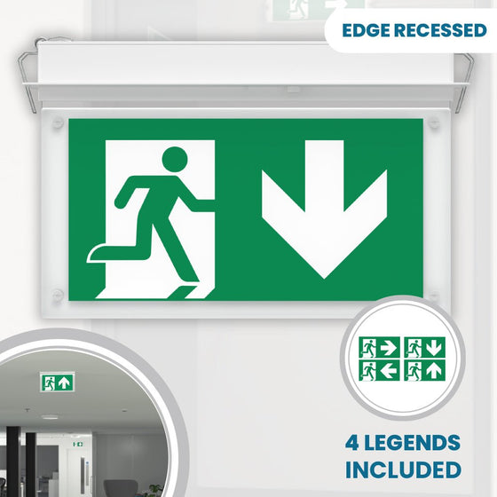 LED Recessed Fire Exit Wall Ceiling Running Man Light | 3hr Emergency ...