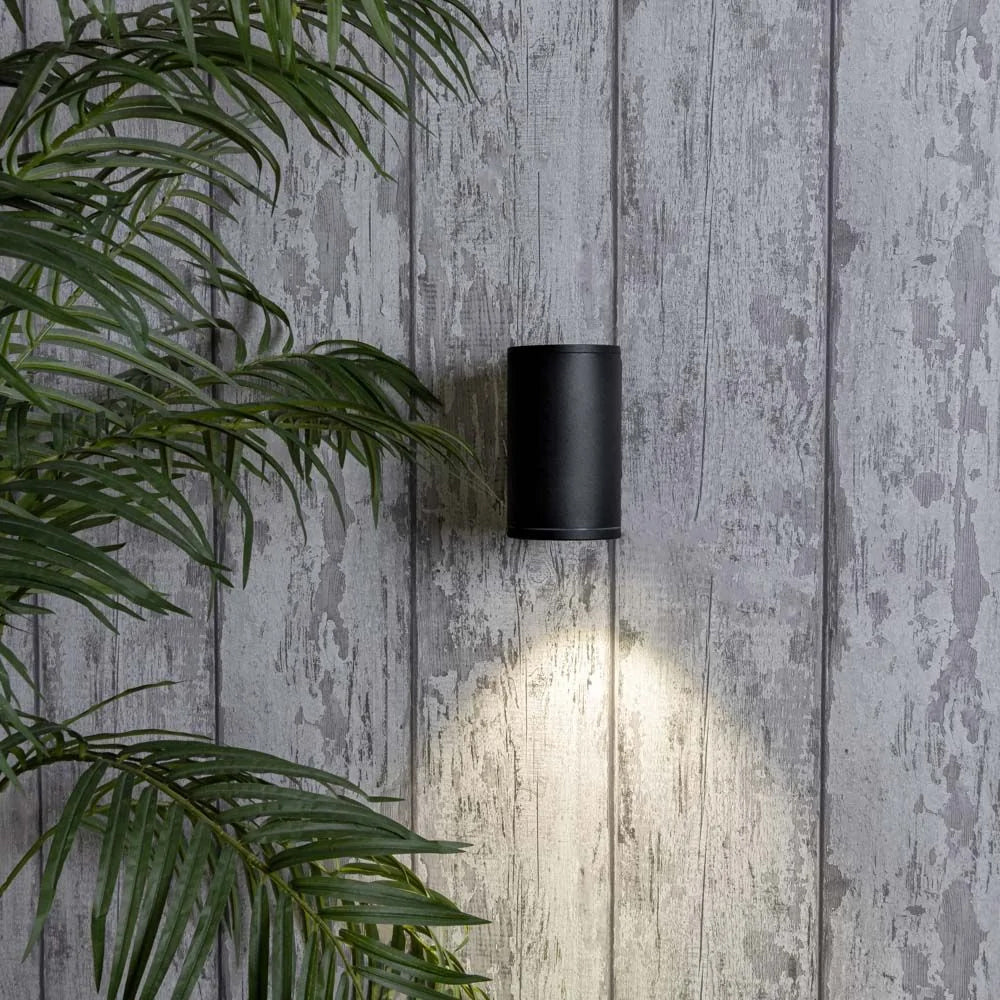 MIZAR Outdoor Cylinder Wall Up or Down Light LED IP54 Black | In Stock ...
