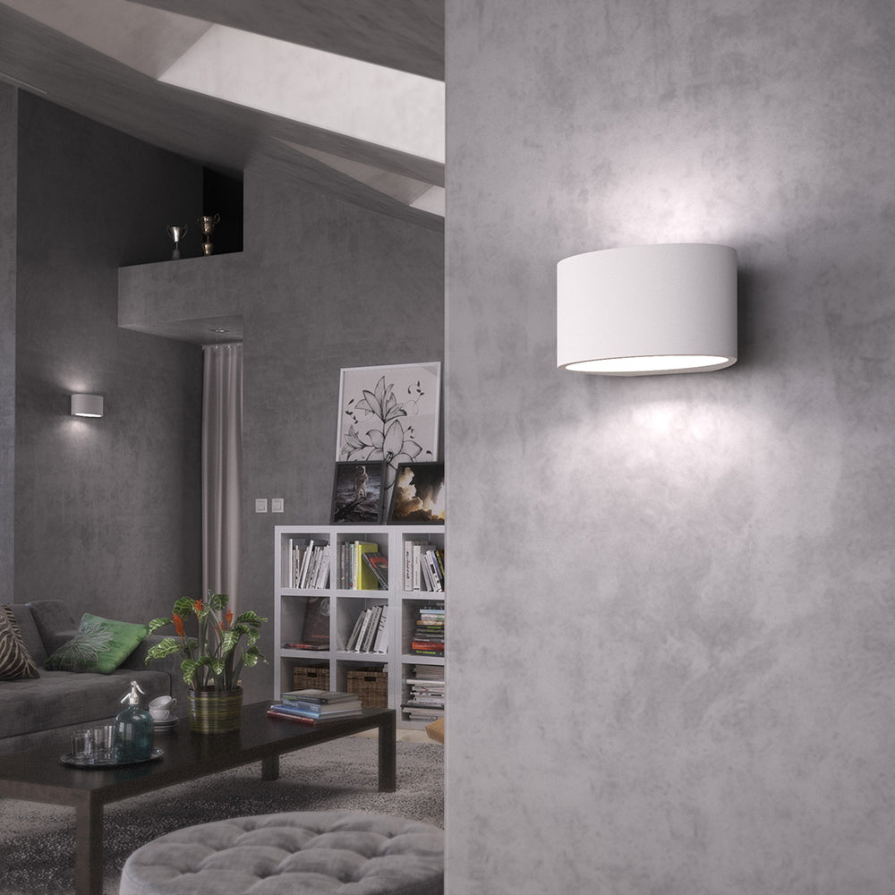 KENTON LED Up Down Cylinder Wall Plaster Uplighter Light | 2700K Warm ...