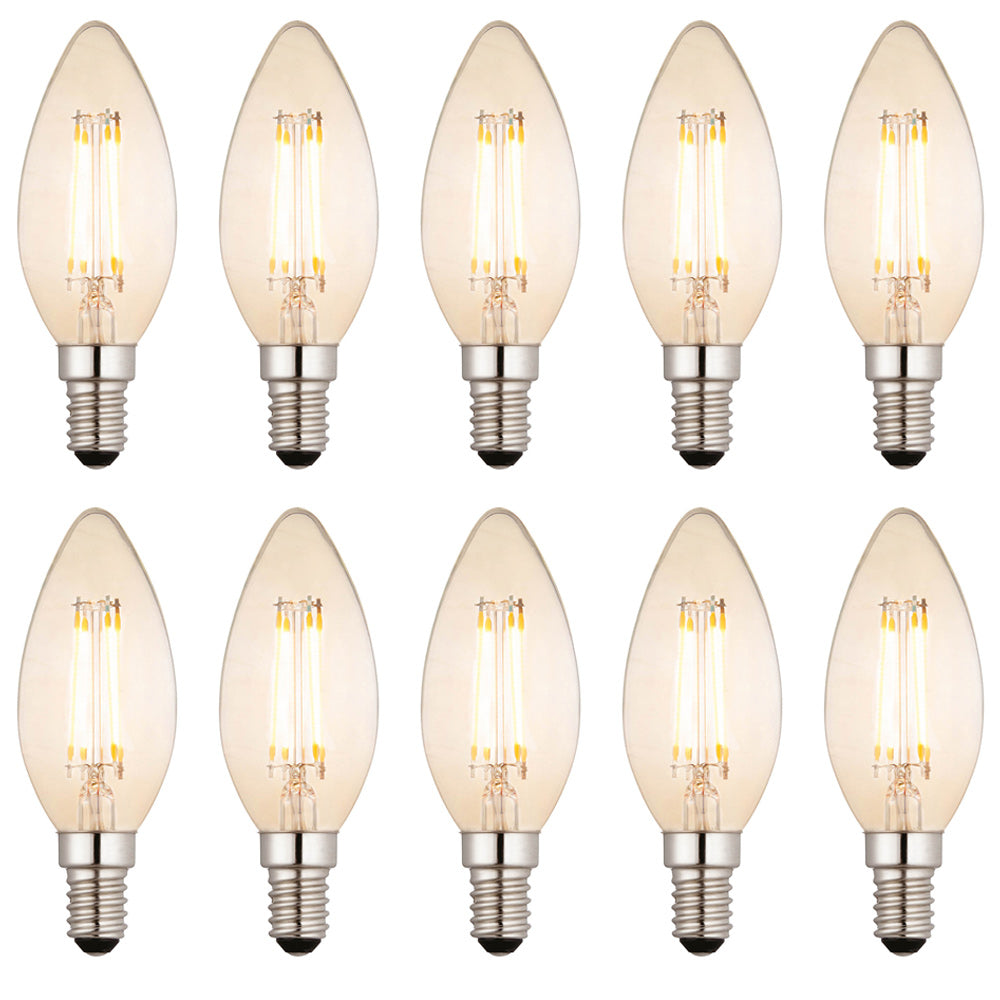 10 PACK - LED E14 (SES) Candle Vintage Dimmable Bulb 4W 360Lm | 2500K ...