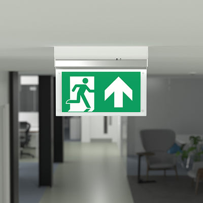 Over Door LED Illuminated Maintained Fire Exit Box | 3hr Emergency ...