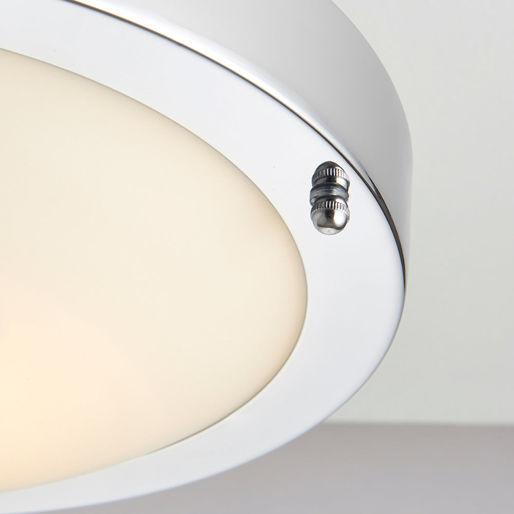 IP44 LED Slim Round Bathroom Bulkhead Light E27 IP44 | Chrome– LightHub ...