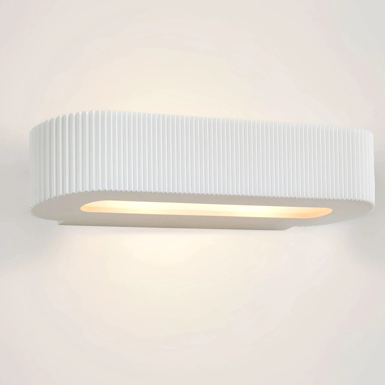 MELBURY LED Half Moon Paintable Plaster Wall Uplighter Light | E14 SES ...