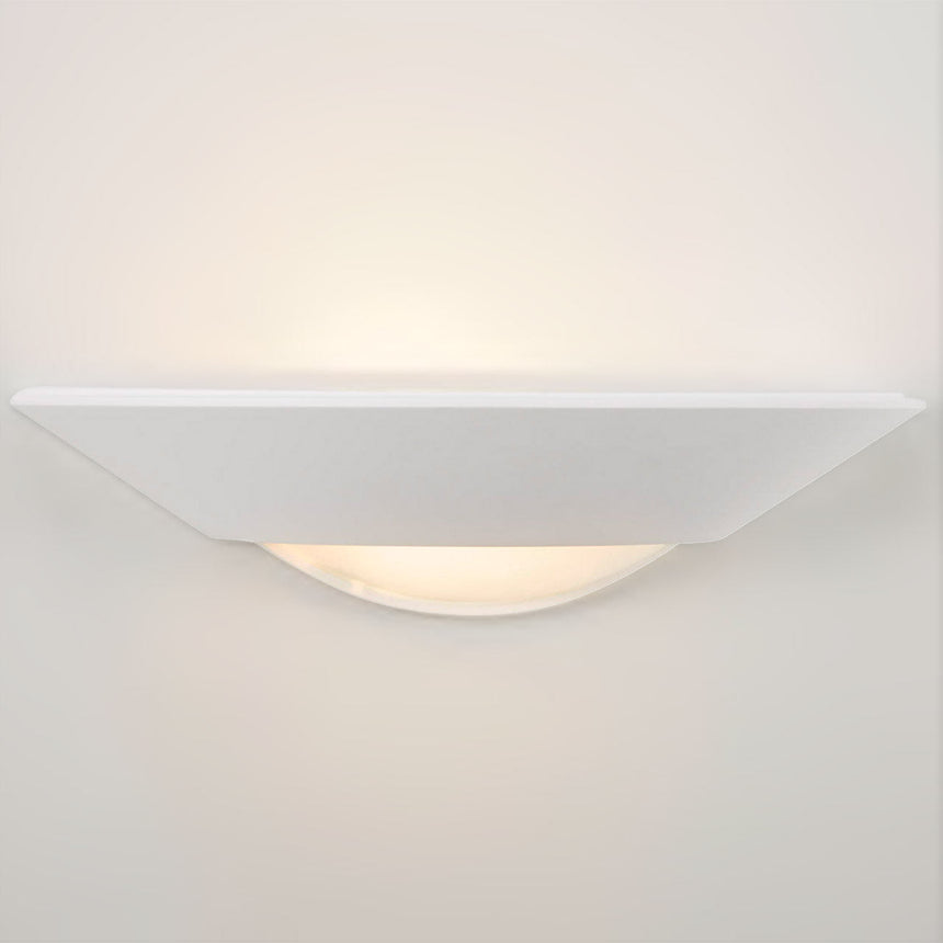 MILTON LED Half Moon Paintable Plaster Uplighter | 2700K Warm White ...
