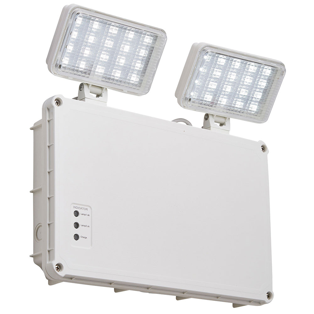 IP65 LED Self Test Twin Spot Non Maintained Wall Light | 3hr Emergency ...
